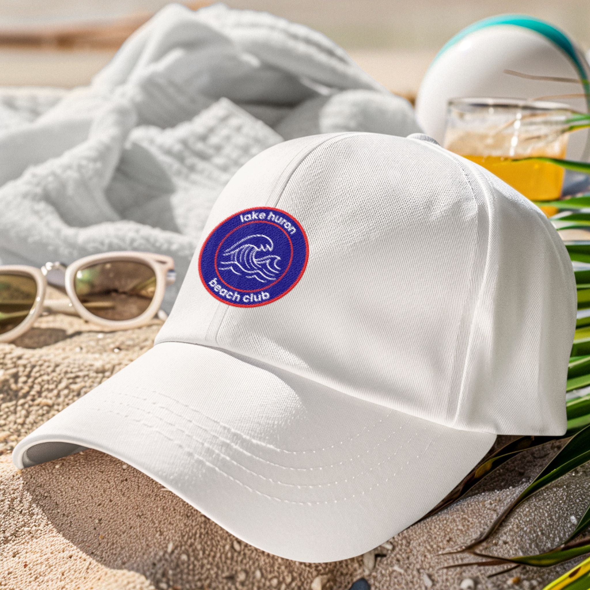 Lake Huron Beach Club Dad Hat - Red/Blue – Little Michigan Store